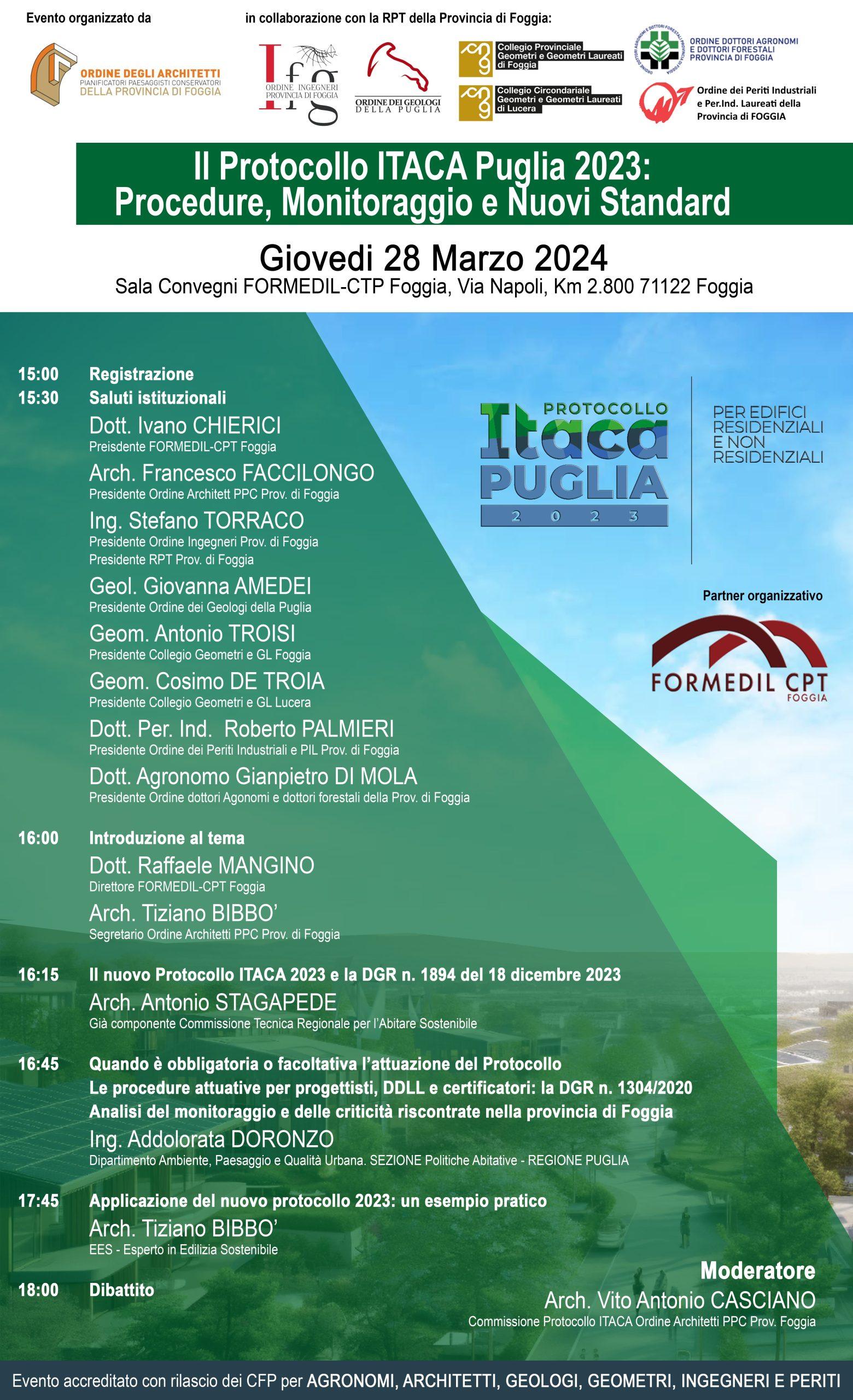 » 28/03/2024 - PROTOCOLLO ITACA PUGLIA 2023 - PROCEDURE, MONITORAGGIO E ...